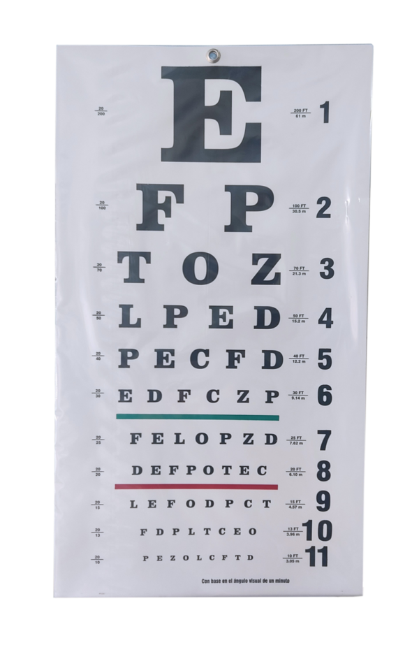 Tabla De Snellen Ocular Optotipo Adulto o Pediatrico – pakismedical